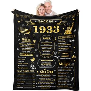 neuturs 90th birthday gifts for women men, 90th birthday blanket, 90th birthday gift ideas, 90th birthday decorations for women men, best birthday gifts for 90 year old women throw blanket 60"x50"