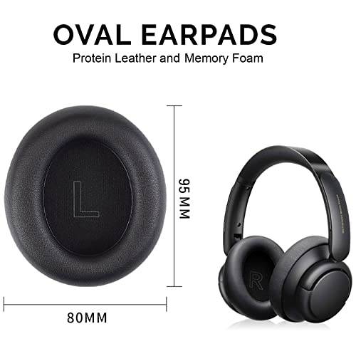 Sodorous Life Q20 Ear Pads Replacement Ear Cushion Foam Softer Protein Leather Earpads Compatible with Anker Soundcore Life Q20 / Q20 BT Headphones, Softer Leather Foam