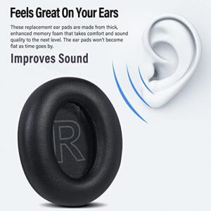 Sodorous Life Q20 Ear Pads Replacement Ear Cushion Foam Softer Protein Leather Earpads Compatible with Anker Soundcore Life Q20 / Q20 BT Headphones, Softer Leather Foam