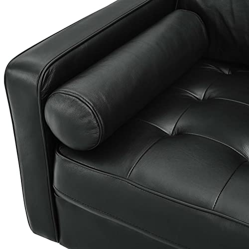 Modway Valour 88" Modern Style Leather and Dense Foam Sofa in Black Finish