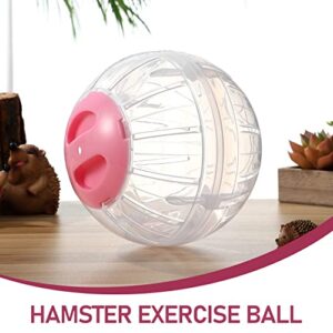 2PCS Hamster Toys Exercise Ball Transparent Hamster Ball Hamster Wheel for Dwarf Hamsters Small Pets Running to Increase Activity 5.7 Inch