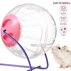 2PCS Hamster Toys Exercise Ball Transparent Hamster Ball Hamster Wheel for Dwarf Hamsters Small Pets Running to Increase Activity 5.7 Inch