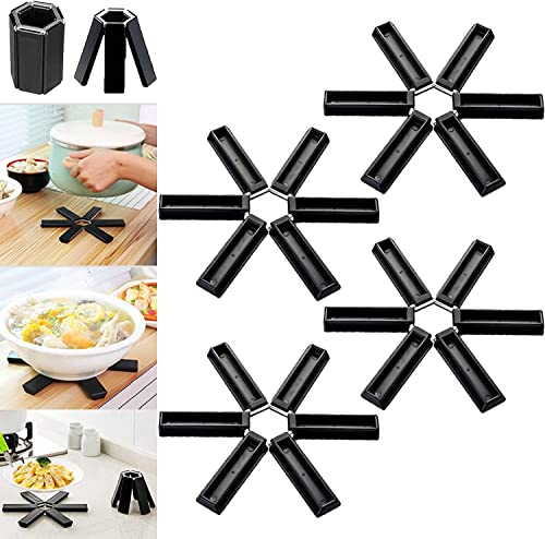 Creative Foldable Heat Insulation Pot Mat, Portable Non-Slip Insulated Pad Trivet, Compact Expandable Table Cushion Pan Holder, Heat-Insulating Placemat for Hot Pots and Hot Dishes (4pcs)