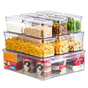 mdhand fridge organizer - refrigerator organizer bins, 10pcs fridge organizer and storage clear, stackable fridge organizer bins with lid bpa free egg organizer for refrigerator