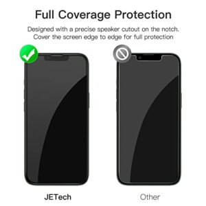 JETech Full Coverage Screen Protector for iPhone 13 Pro Max 6.7-Inch, Black Edge Tempered Glass Film with Easy Installation Tool, Case-Friendly, HD Clear, 3-Pack