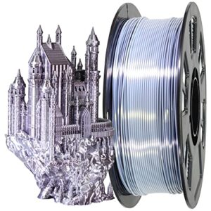 mika3d 1.75mm silk shiny white black pla dual color co-extrusion 3d print filament, 2 colors in 1 3d filament, 1kg 3d printing material with bicolor dichromatic 2 colors, widely fit for 3d printer