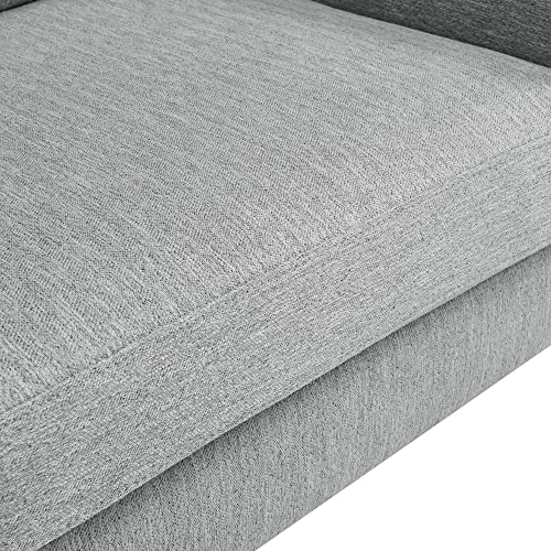 Modway Corland Upholstered Fabric and Metal Loveseat in Light Gray