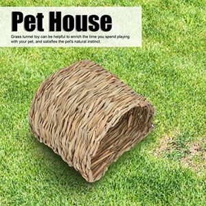 Pet Tunnel Bed, Woven Grass Tunnel for Rabbits for Guinea Pig for Hamster for Small Pet