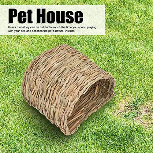 Pet Tunnel Bed, Woven Grass Tunnel for Rabbits for Guinea Pig for Hamster for Small Pet