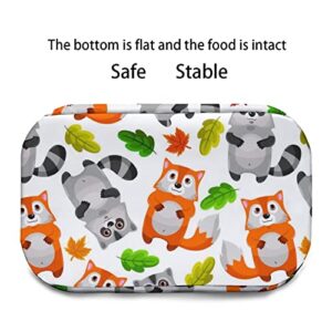 Racoons and Foxes Printed Lunch Box Tote Bag with Handles and Shoulder Strap for Men Women Work Picnic