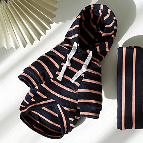 Pet Autumn and Winter Hoodies Fleece Stripe Sweatshirt Pet Cats and Dogs Warm Clothe Pet Supplies Pet Clothes Hangers and Rack (X-Large, Brown)