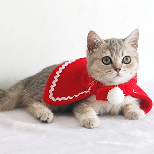 Meihejia Cat Christmas Costume Outfit Set, Super Cute Cat Santa Costume, Cat Santa Hats, Scarves, Capes, Moose Horns