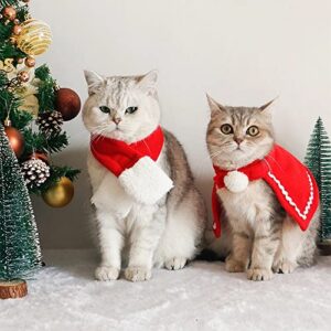 Meihejia Cat Christmas Costume Outfit Set, Super Cute Cat Santa Costume, Cat Santa Hats, Scarves, Capes, Moose Horns