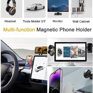 Jkoailiwi 180° Adjustable & Flip Continuity Camera Monitor Mount, Dual Screen Magnetic Phone Holder for Laptop, Slim MacBook Webcam Mount Compatible with MagSafe iPhone 15/14/13/12 & All Phones