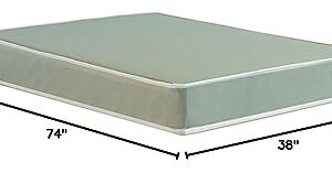 Wayton, 5-inch Water Proof Vinyl Medium Firm Tight Top High Density Foam Rolled Mattress, Pressure Relieving & Cooling - Bed in Box, Twin, Green