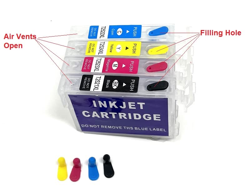 inkxpro 212XL 220XL 288XL 702XL No Chip Empty Replacement Refillable Cartridges Without Chip for WF2850 WF2650 WF2630 WF2830 WF2750 WF2760 WF3720 WF3730 XP-4105 XP-2100 XP434 XP430 XP440 Printers