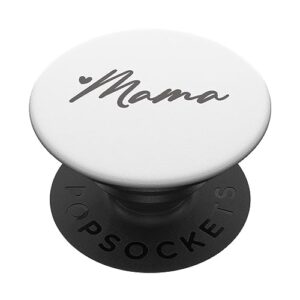 light gray white heart mama popsockets standard popgrip