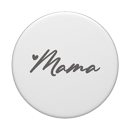 Light Gray White Heart Mama PopSockets Standard PopGrip