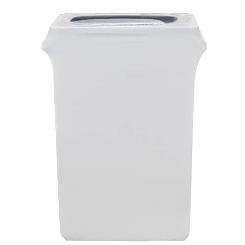 YOUR CHAIR COVERS - 23 Gallon Spandex Slim Jim Narrow Trash Can Cover - White