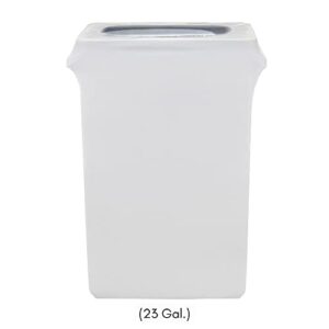 YOUR CHAIR COVERS - 23 Gallon Spandex Slim Jim Narrow Trash Can Cover - White