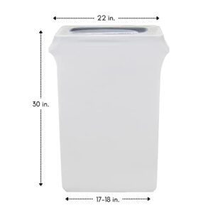 YOUR CHAIR COVERS - 23 Gallon Spandex Slim Jim Narrow Trash Can Cover - White