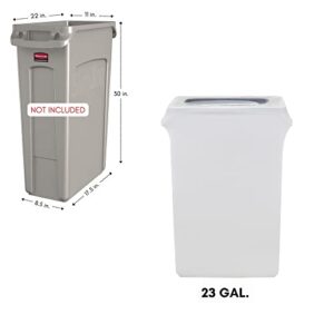 YOUR CHAIR COVERS - 23 Gallon Spandex Slim Jim Narrow Trash Can Cover - White