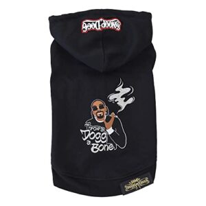 snoop doggie doggs deluxe pet hoodie, throw a dogg a bone, medium