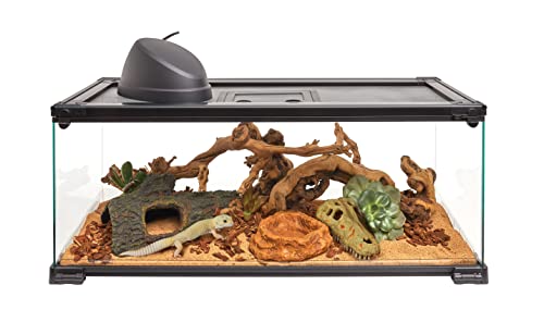 Zilla QuickBuild Terrarium with Easy Clean Bedding Tray, Sleek Glass Reptile Habitat, Easy Setup, Suitable for Most Reptile Pets, Whether Amphibians, Reptilians, Snakes, or Even Arachnids, 30"x12"x12"