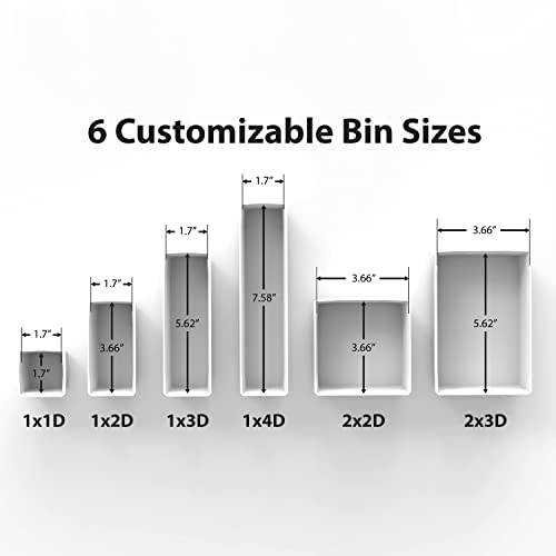 BUZBE Customizable Internal Bins (Deep), No Travel Bins, Prevents Rust, Organizer Bins, Drawer Organizer, Colony Tackle Box Bins, 2x3D (Deep)