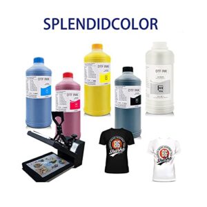 Splendidcolor DTF Ink 500ML 6 Pack Premium DTF Ink Water Base Digital Inkjet Ink Refill for Direct to Film Printers with Epson Printhead L1800 L805 R1390 4720 I3200 XP600 DX7 DX5 5113.