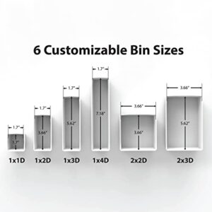 BUZBE Customizable Internal Bins (Deep), No Travel Bins, Prevents Rust, Organizer Bins, Drawer Organizer, Colony Tackle Box Bins, 2x2D (Deep)