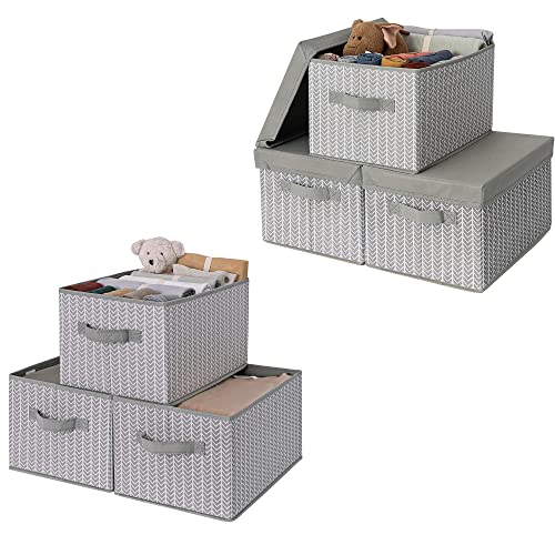 GRANNY SAYS Bundle of 3-Pack Decorative Storage Containers & 3-Pack Clothing Storage Bins with Lids