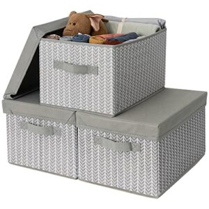 GRANNY SAYS Bundle of 3-Pack Decorative Storage Containers & 3-Pack Clothing Storage Bins with Lids