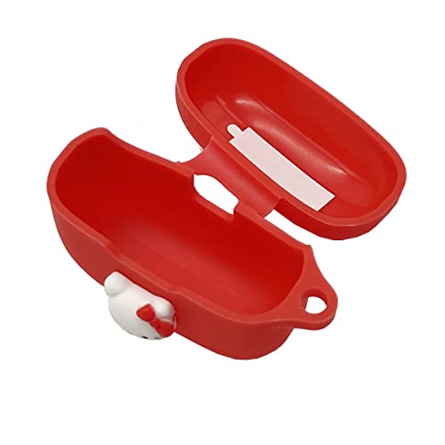 Silicone Case Fit for JBL Tune 130NC TWS,Cute Case Compatible with JBL Tune 130NC TWS with Keychain (Red)