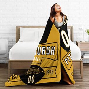 Custom Football City Blanket Personalized Fan Gift Throw Blanket Add Your Name & Number Decorative for Bedroom Living Room