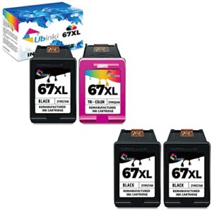 3x capacity 67xl ink cartridge black color combo replacement for hp ink 67 xl hp67 hp67xl 2700 2700e 2752 2752e 2742e 2755e 4100 4100e 4152e 4155e envy 6000 6055e 6055 6400 6458 6458e 6455e printer