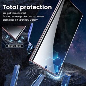 MOHAVE Privacy Screen Protector [Auto Alignment] Designed for Samsung Galaxy S22 Ultra 6.8"[Ultrasonic Fingerprint Support] - Sensor Protection / 2 Pack, Anti Spy Private Film, Case Friendly, 3D Curved, Crystal Clear, Total Protection