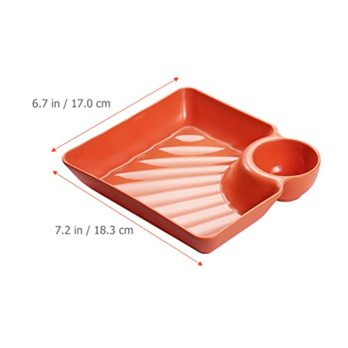 Luxshiny Food Trays 3PCS Dumpling Plates, Chip and Dip Set Sushi Plate Food Serving Plate with Sauce Divider for Home Kitchen Party Nacho Trays