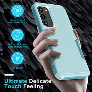 Samsung Galaxy S23 5G Case with Screen Protector + Camera Lens Cover [ Not for S23+],Heavy Duty Shockproof Full Body Protective Phone Cover,2023 Mint Green