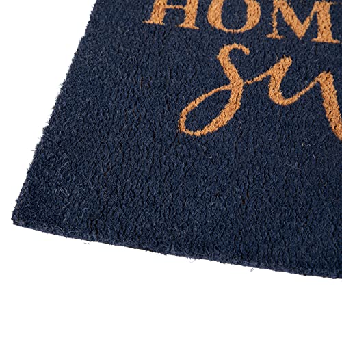 Flash Furniture Harbold Indoor/Outdoor Coir Doormat - Navy Background with Natural Home Sweet Home Message - 18" x 30" - Non-Slip Backing