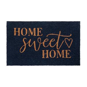 Flash Furniture Harbold Indoor/Outdoor Coir Doormat - Navy Background with Natural Home Sweet Home Message - 18" x 30" - Non-Slip Backing