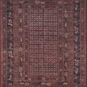 Kilimiz Rugs Washable Rug Premium, Area, Vintage - Traditional, No Feathers, Carpet for Entrance Living, Living Room, Bedroom, Dining, Office, Kitchen - RED-RED 7'10"x11'1"