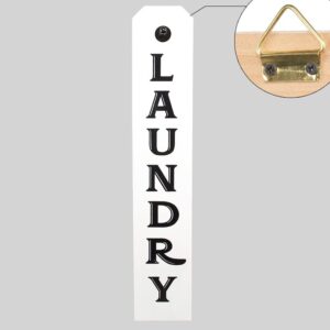 Farmhouse Laundry Sign - Rustic Room Decor with Hanger for Clothes