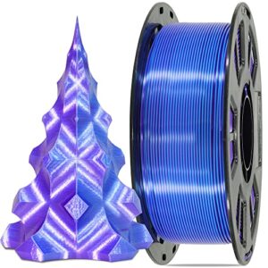 OEM MIKA3D 2 Colors Silk Purple Sapphire Blue in 1 PLA Coextrusion Filament, 1.75mm Printing 2 Colored Silk PLA, Widely Fit for 3D Printer, 2.2lbs/1kg Dual Color Material