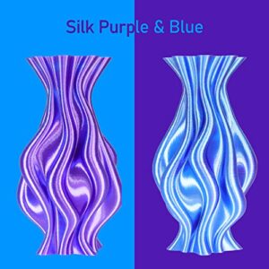 OEM MIKA3D 2 Colors Silk Purple Sapphire Blue in 1 PLA Coextrusion Filament, 1.75mm Printing 2 Colored Silk PLA, Widely Fit for 3D Printer, 2.2lbs/1kg Dual Color Material