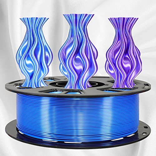 OEM MIKA3D 2 Colors Silk Purple Sapphire Blue in 1 PLA Coextrusion Filament, 1.75mm Printing 2 Colored Silk PLA, Widely Fit for 3D Printer, 2.2lbs/1kg Dual Color Material