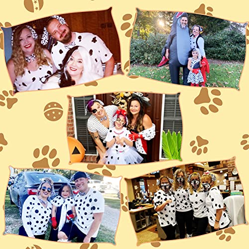 Krgiqn 3 Pack Dalmatian Dog Costume Set,Puppy Ears Black and White Dog Headband,Bow Tie Tail Head Hoops Costume Kit Accessories for Kids Halloween Christmas Cosplay,Party Decoration