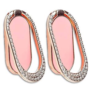 [2 packs] diamond-encrusted baked enamel glitter bling bling phone ring holder, sparkle phone ring grip artificial diamond stand,rhinestone cell finger ring for phones,pad