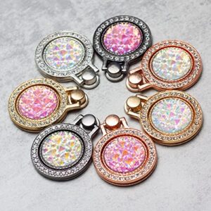 [2 Packs] Gemstones Glitter Bling Bling Phone Ring Holder, Sparkle Phone Ring Grip Artificial Diamond Stand,Rhinestone Cell Finger Ring for Phones,Pad