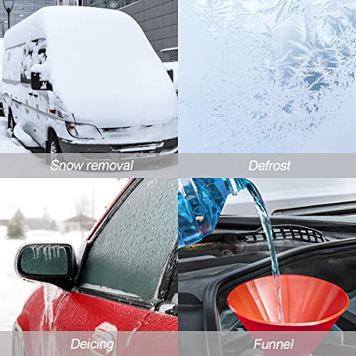 8sanlione 2PCS Magical Ice Scrapers, Funnel Snow Scrape for Car Windshield, Round Frost Removal Cleaning Tool, Winter Automotive Exterior Accessories, Universal for Bus, Truck, SUV, Van (Black)